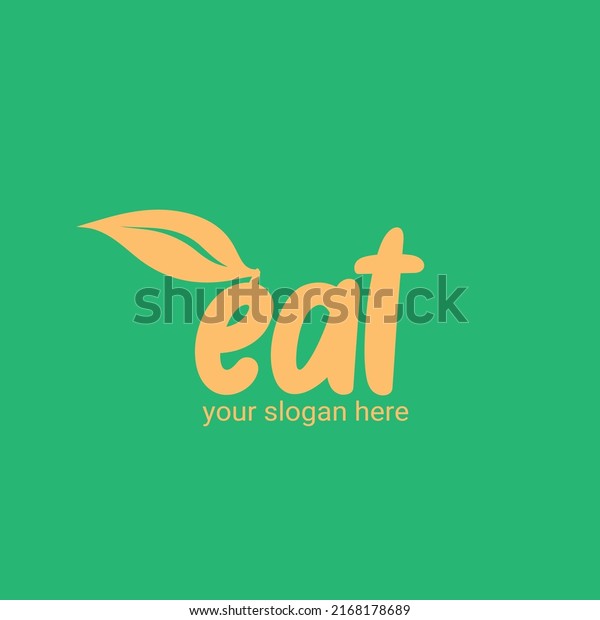 Eat Word Typography Logo Design Stock Vector (Royalty Free) 2168178689 ...