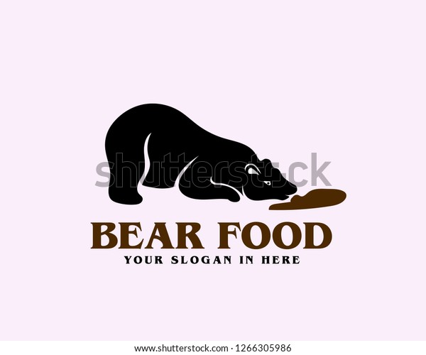 eating bear, bear food logo design inspiration
