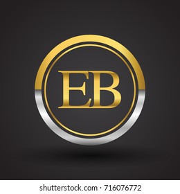 Eb Letter Logo Circle Gold Silver Stock Vector (Royalty Free) 716076772 ...