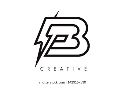 Eb Letter Logo Design Lighting Thunder Stock Vector (Royalty Free ...