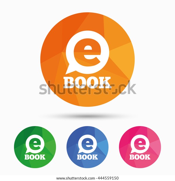 Ebook Sign Icon Electronic Book Symbol Stok Vektör (Telifsiz) 444559150