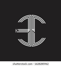 Ec Logo Monogram Triple Ribbon Style Stock Vector (Royalty Free ...