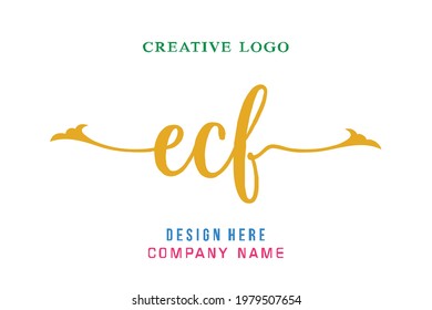 Ecf Lettering Logo Simple Easy Understand Stock Vector (Royalty Free ...