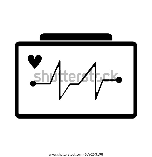 Ecg Heart Machine Medical Device Pictogram Stock Vector (Royalty Free ...
