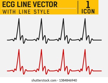 Ecg Line Vector Heart Beat Monitor Stock Vector (Royalty Free ...