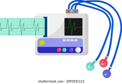 Ecg Medical Machine Illustration Vector On Stock Vector (Royalty Free ...