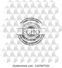 Echo Realistic Grey Emblem Cube White Stock Vector (Royalty Free ...