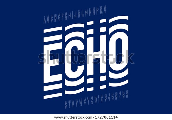 Echo Style Modern Font Alphabet Letters: стоковая векторная графика ...