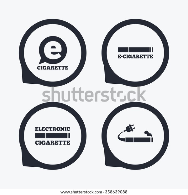 Ecigarette Plug Icons Electronic Smoking Symbols Stock Vector (Royalty ...