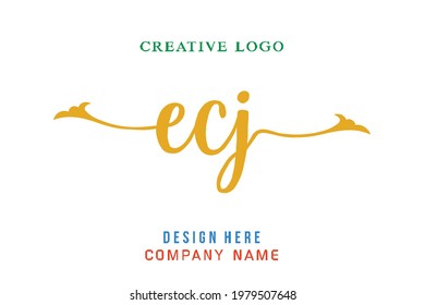 Ecj Lettering Logo Simple Easy Understand Stock Vector (Royalty Free ...