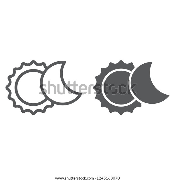 Eclipse Line Glyph Icon Space Astronomy Stock Vector (Royalty Free ...