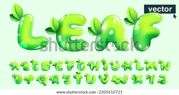 Eco Alphabet Realistic 3d Design Cartoon Stock Vector (Royalty Free ...