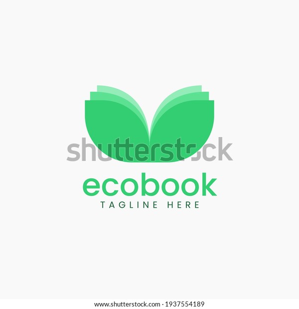 Eco Book Logo Design Green Logo Stock Vector (Royalty Free) 1937554189 ...