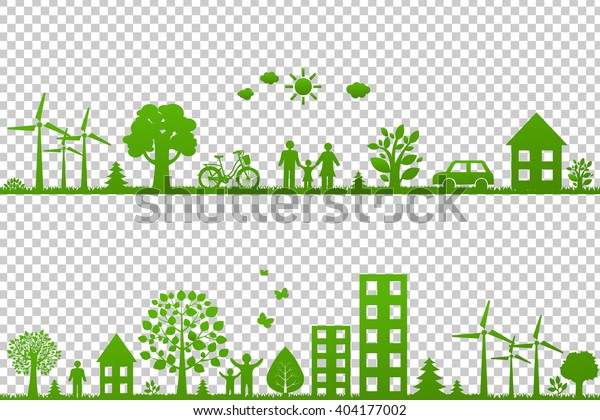 Eco Borders Isolated On Transparent Background Stock Vector (Royalty ...