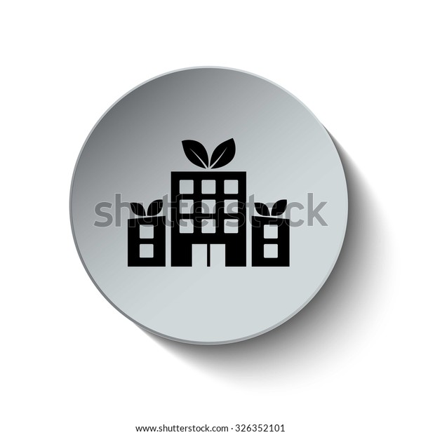 Eco Building Icon Ecology Icon Button Stock Vector (Royalty Free) 326352101