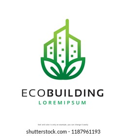 Eco Building Logo Template Design Vector: vector de stock (libre de ...