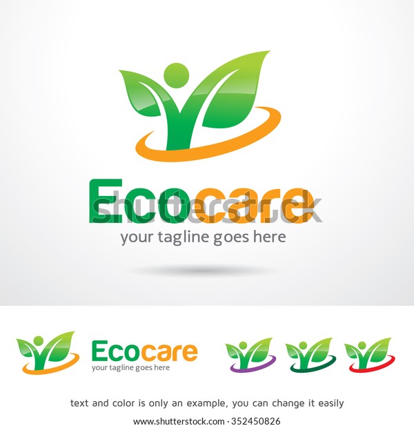 Eco Care Logo Template Design Vector Stock Vector (Royalty Free) 352450826