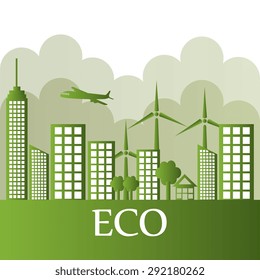 Eco City Design Vector Illustration Eps Stock Vector (Royalty Free ...
