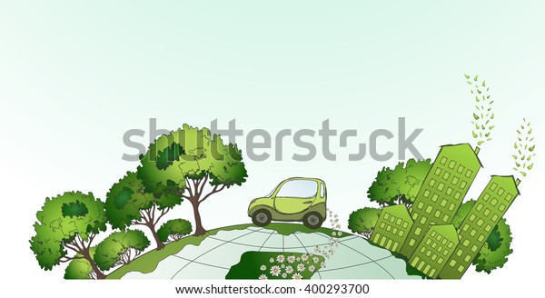 Eco City Illustration Vector Stock Vector (Royalty Free) 400293700 ...