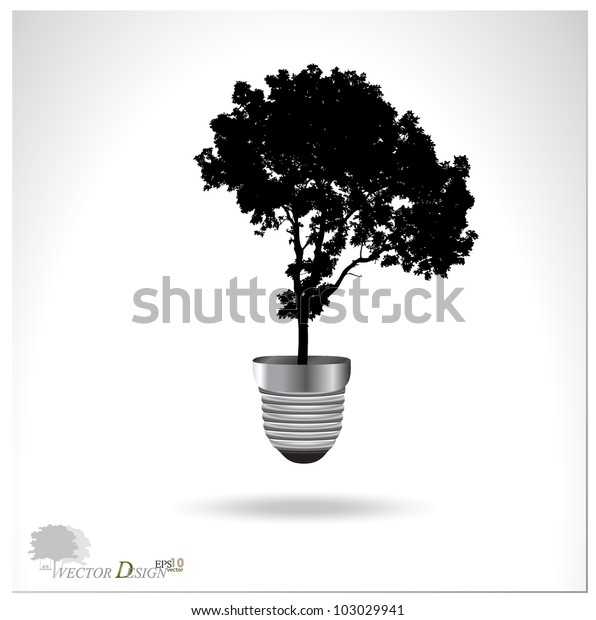 Eco Concept Light Bulb Tree Vector Stock Vector (Royalty Free ...
