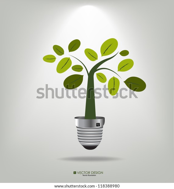 Eco Concept Light Bulb Tree Vector Stock Vector (Royalty Free ...