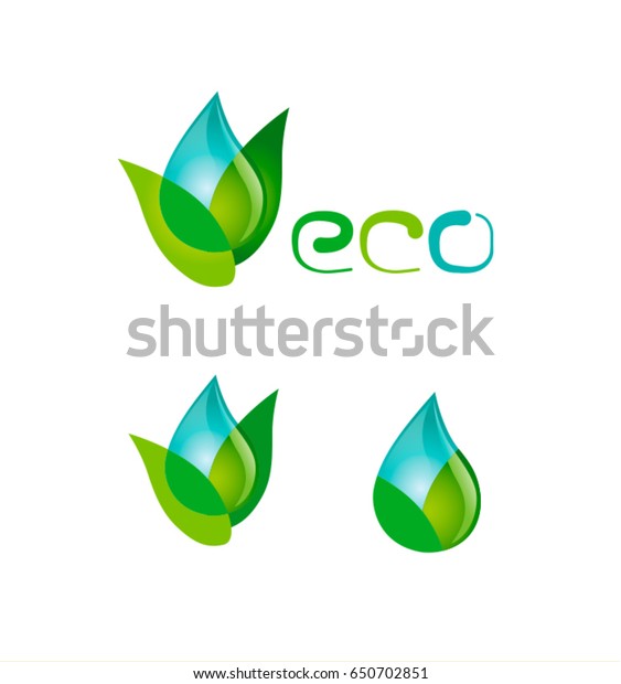 Eco Drop Leaves Logo Stock Vector (Royalty Free) 650702851 | Shutterstock