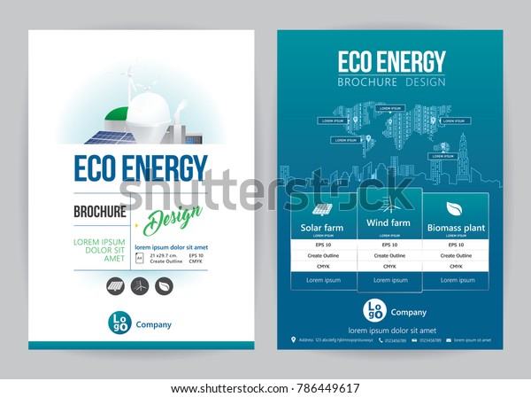 Eco Energy Brochure Design Vector Illustration Stock Vector (Royalty ...