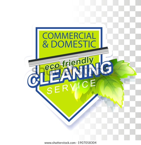 Eco Friendly Cleaning Service Logo Concept Stock Vector (Royalty Free ...