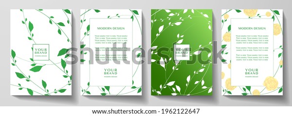 Eco Friendly Cover Frame Design Set Stock Vector (Royalty Free ...