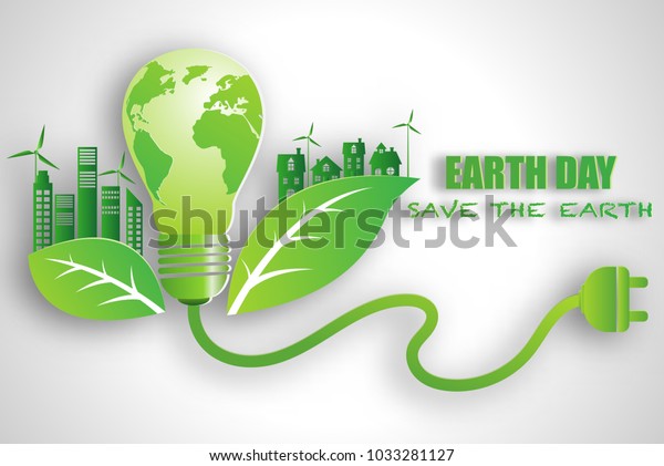 Eco Friendly Save Planet Energy Concept Stock Vector (Royalty Free ...