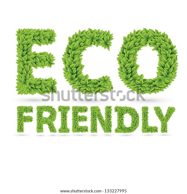 Eco Friendly Word Made Green Vector Stock Vector (Royalty Free) 133227995