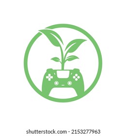Eco Game Vector Logo Design Green Stock Vector (Royalty Free ...