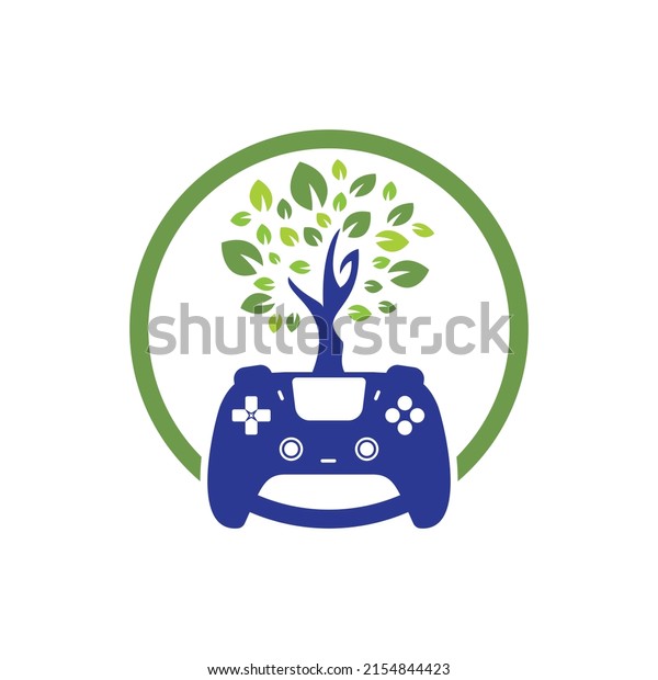Eco Game Vector Logo Design Green Stock Vector (Royalty Free ...