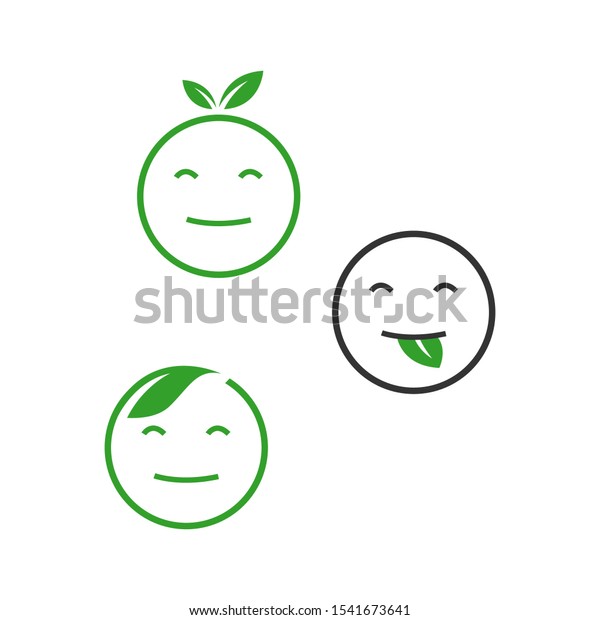 Eco Green Emoticon Design Vector Icon Stock Vector (Royalty Free ...