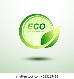 Eco Green Global Labels Concept Leavesvector Stock Vector (Royalty Free ...