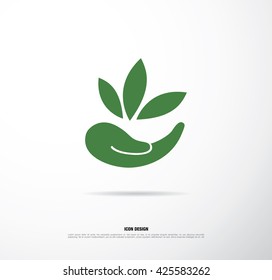 Eco Green Hand Icon Stock Vector (Royalty Free) 425583277 | Shutterstock