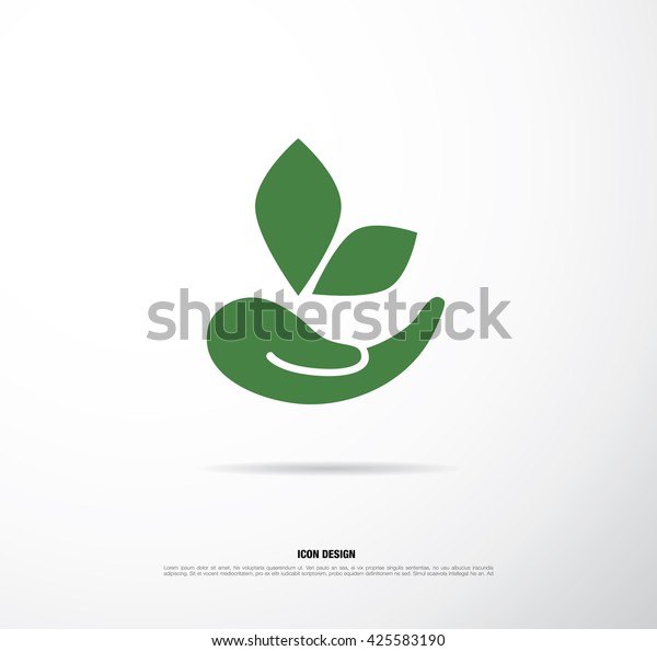 Eco Green Hand Icon Stock Vector (Royalty Free) 425583190