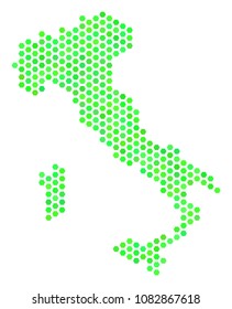 Eco Green Italy Map Vector Hexagonal Stock Vector (Royalty Free ...