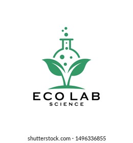 Eco Lab Green Leaf Bottle Lab Stock Vector (Royalty Free) 1496336855 ...