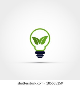 Eco Light Bulb Icon Stock Vector (Royalty Free) 185585159