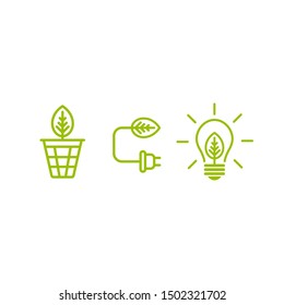 Eco Line Icons Set Isolated On Stock Vector (Royalty Free) 1502321702 ...