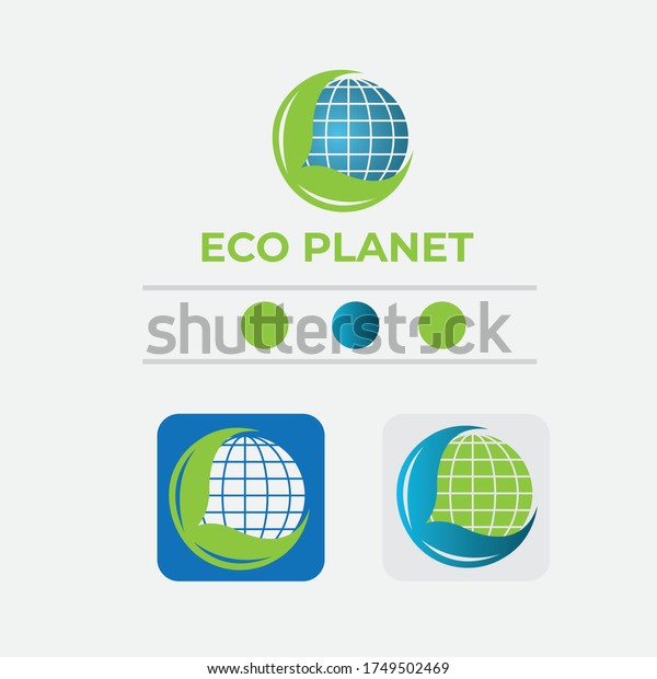 Eco Planet Logo Environmental Protection Sign Stock Vector (Royalty ...