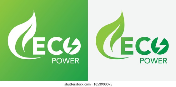 Eco Power Logo Concept Using Electricity Stock Vector (Royalty Free ...