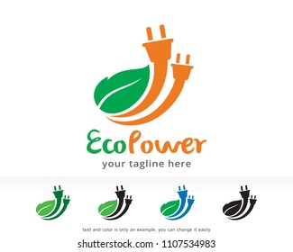 Eco Power Logo Symbol Template Design Stock Vector (Royalty Free ...