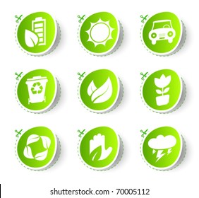 Eco Round Label Sticker Collection 2 Stock Vector (Royalty Free ...