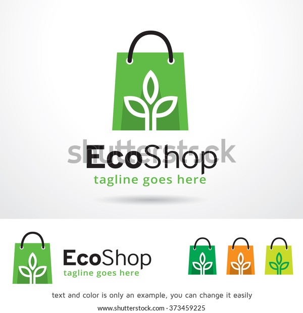 Eco Shop Logo Design Template Stock Vector (Royalty Free) 373459225