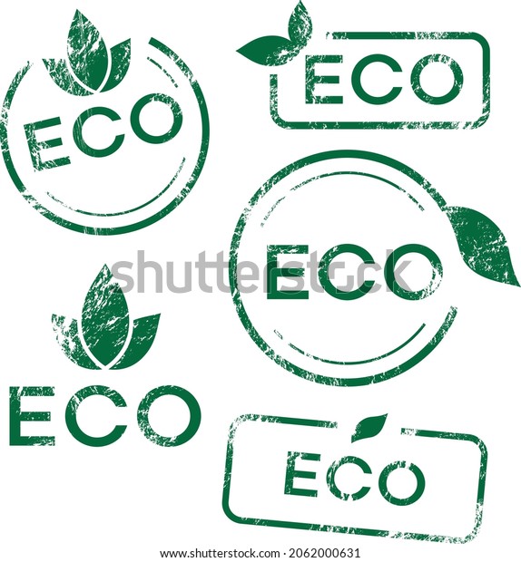 Eco Stamps Vector Set Collection Ecologic Stock Vector (Royalty Free ...