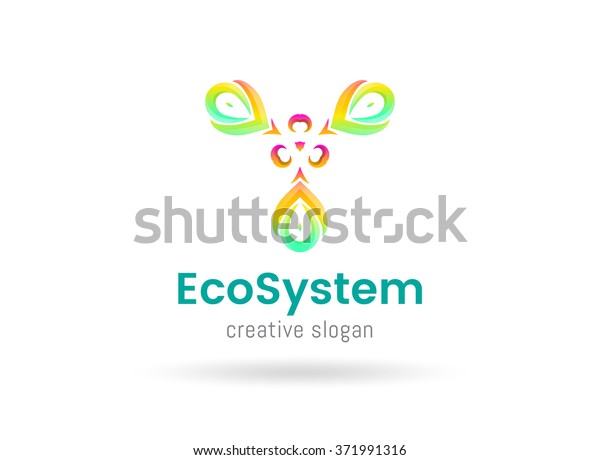 Eco System Logo Bright Petals Eco Stock Vector (Royalty Free) 371991316 ...