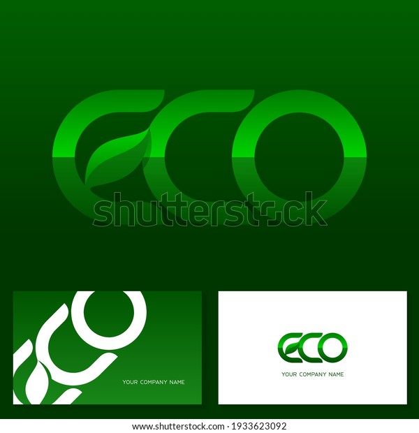 Eco Text Logo Green Leaf Ecology Stock Vector (Royalty Free) 1933623092 ...