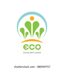 Eco Vector Logo Template Concept Illustration Stock Vector (Royalty ...